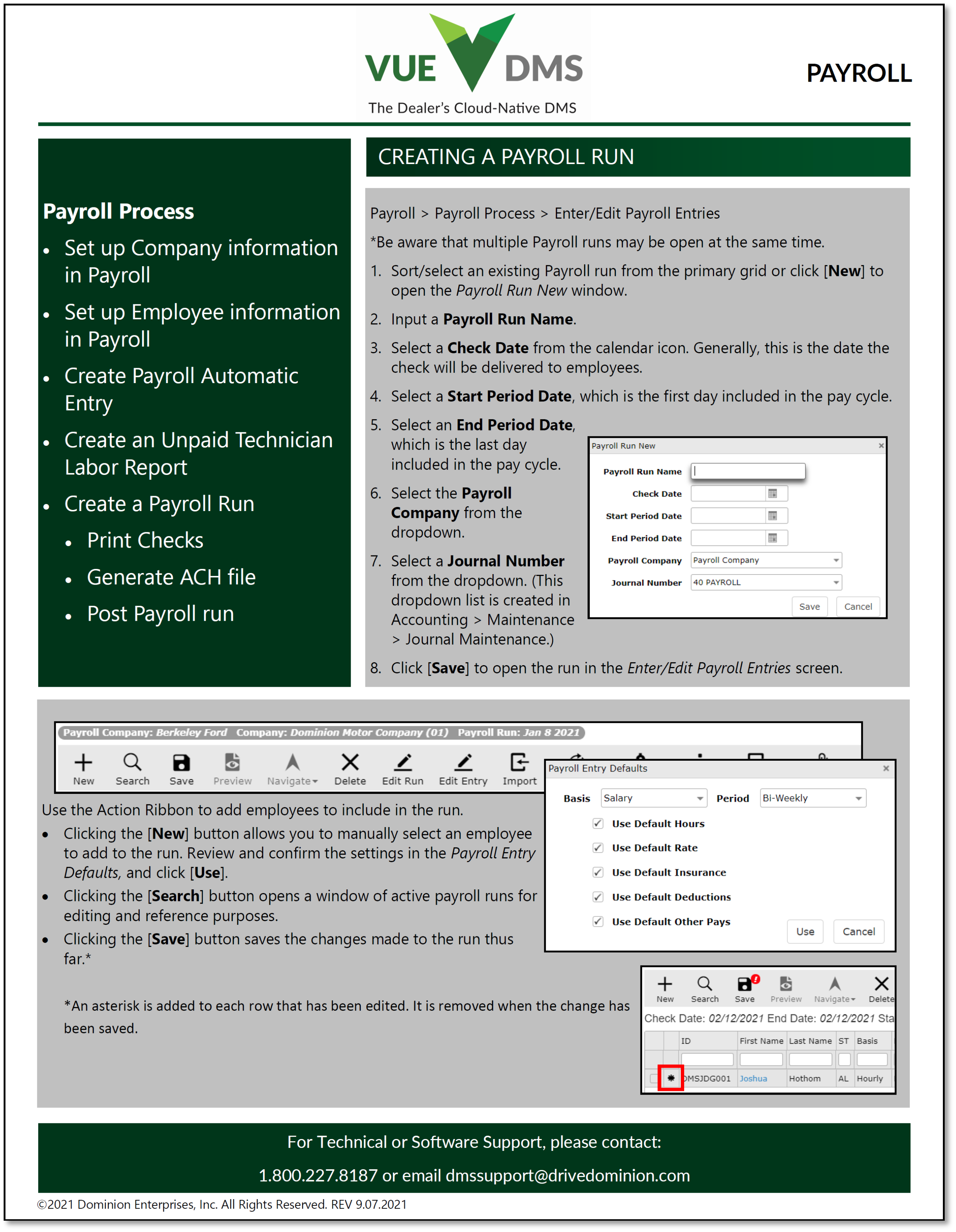 Create Payroll Run and Print Checks